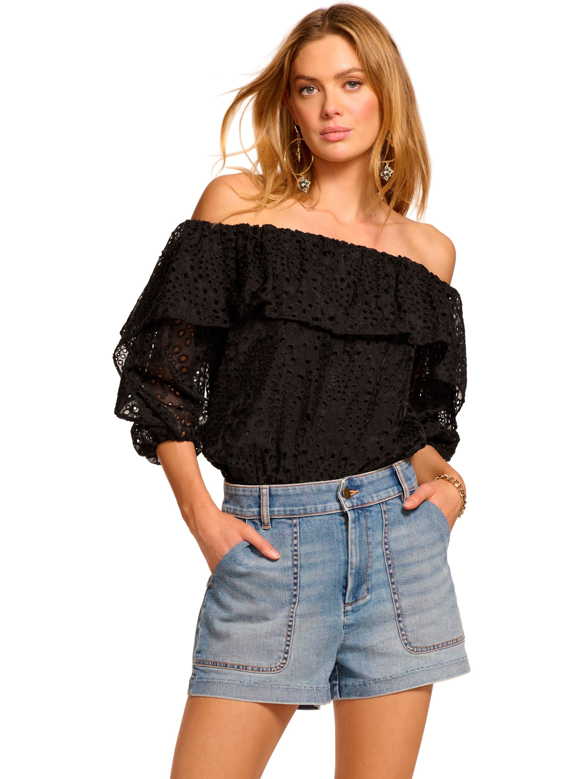 RAMY BROOK Ramy Brook Hilary High-Waisted Denim Mini Shorts